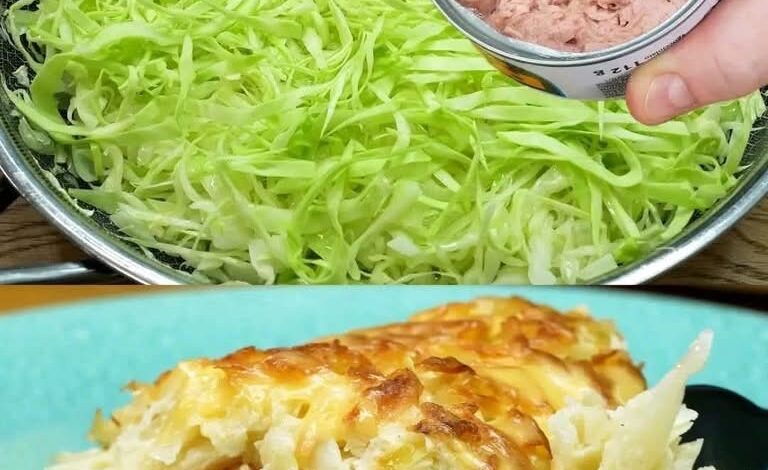 Cheesy Tuna & Cabbage Casserole